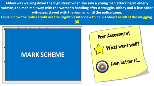 Eyewitness testimony: Cognitive interview - AQA A Level Psychology ...