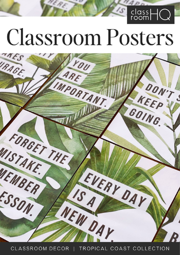 TROPICAL COAST Inspirational Growth Mindset Posters | Teaching Resources