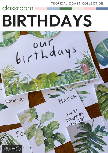 TROPICAL COAST Birthday Display Pack | Teaching Resources