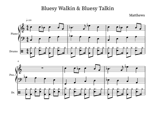 The Blues - Keystage 3 Music. Parts for Guitar, Piano, Drums, Bass ...