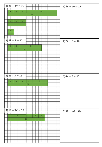 Solve Equations (Two-Step) with Bar Model | Teaching Resources