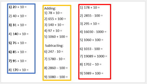 Adding and subtracting 10, 100 and 1000 Year 4 | Teaching Resources