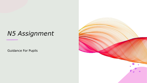 N5 Assignment Guidance For Pupils | Teaching Resources