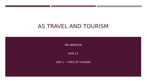 AS Travel & Tourism - Unit 1: Lessons 1 to 7 (Cambridge International ...