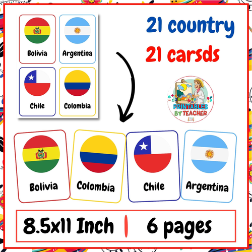 National Hispanic Heritage Month Flashcards | Hispanic Countries Flash ...