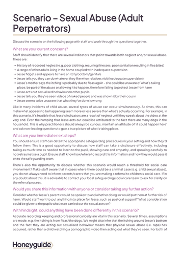 Safeguarding Scenarios Training Pack | Teaching Resources