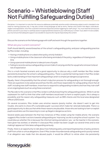 Safeguarding Scenarios Training Pack | Teaching Resources