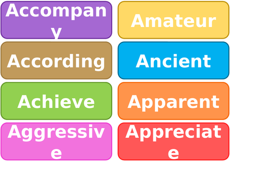 Year 5/6 Statutory Spelling List Display BRIGHTS THEME | Teaching Resources