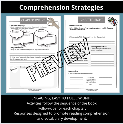 CORALINE by Neil Gaiman NOVEL STUDY and Reading Comprehension ...