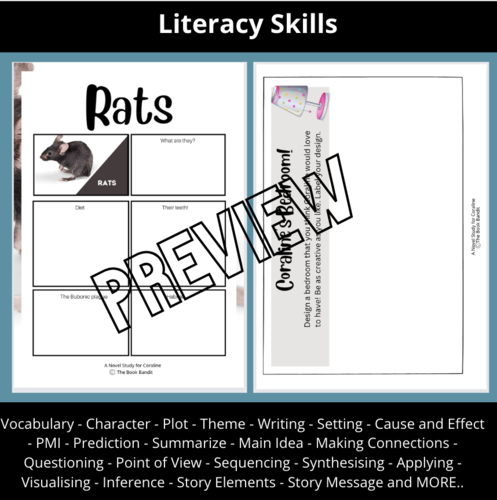 CORALINE by Neil Gaiman NOVEL STUDY and Reading Comprehension ...
