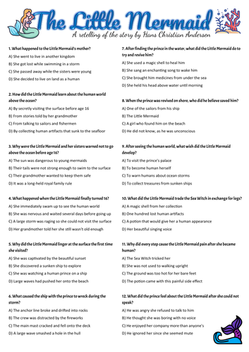 Little Mermaid Reading Comprehension | Teaching Resources