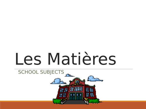 Les Matieres (French School Subjects) | Teaching Resources