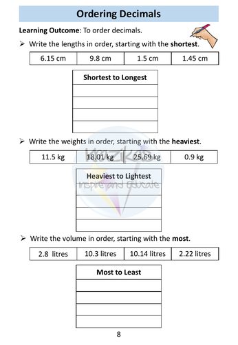 Decimals Workbook Level 1 Maths Functional Skills | Teaching Resources