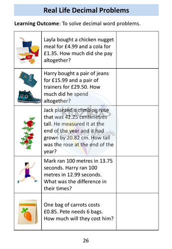 Decimals Workbook Level 1 Maths Functional Skills | Teaching Resources