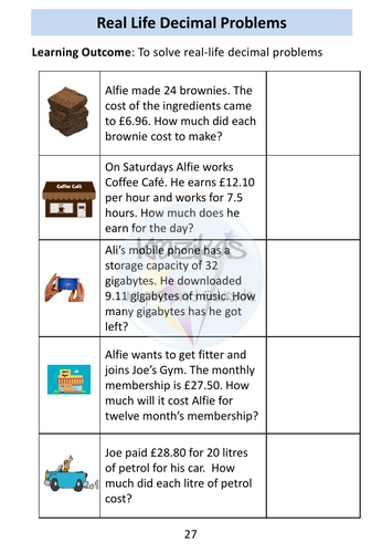 Decimals Workbook Level 1 Maths Functional Skills | Teaching Resources