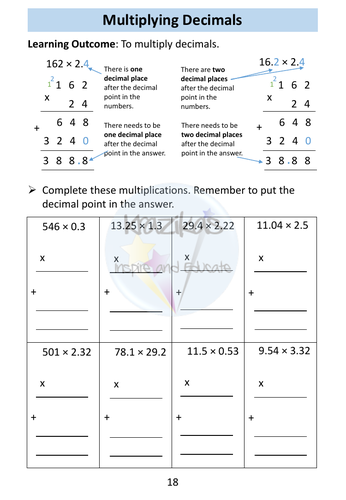 Decimals Workbook Level 1 Maths Functional Skills | Teaching Resources