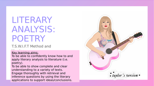 Taylor Swift Inspired Poetry Unit- KS3 | Teaching Resources