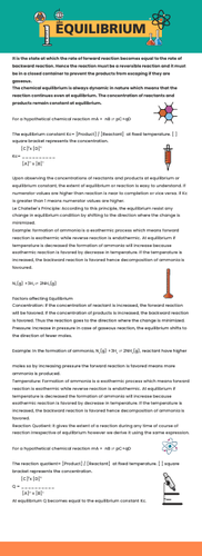 Infographic Notes of IB DP Chemistry | Teaching Resources