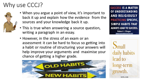 How to improve your source based answers in history using CCCJ | Teaching Resources