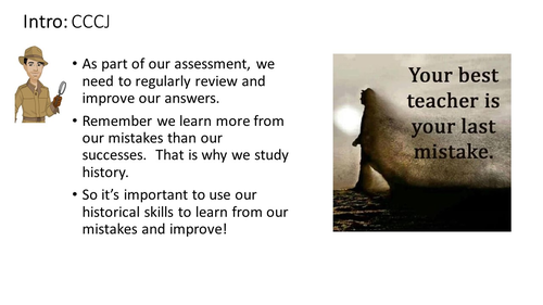 How to improve your source based answers in history using CCCJ | Teaching Resources