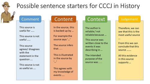 How to improve your source based answers in history using CCCJ | Teaching Resources