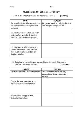 AQA Step Up to English Silver Reading | Teaching Resources
