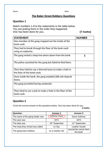 AQA Step Up to English Silver Reading | Teaching Resources
