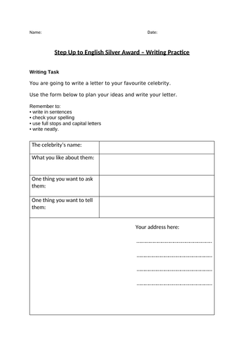 AQA Step Up to English Silver Writing | Teaching Resources