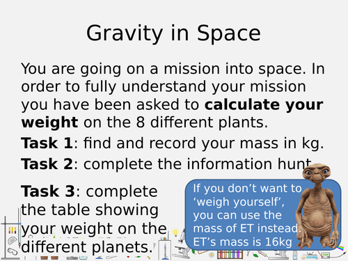 Weight Mass and Gravity Calculations 8Ld Worksheet and Gallery Walk ...