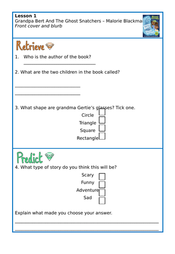 Year 2 Guided Reading - Grandpa Bert And The Ghost Snatchers (Malorie ...