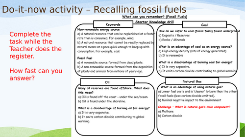 Energy Resources and the Generation of Electricity - Environmental ...