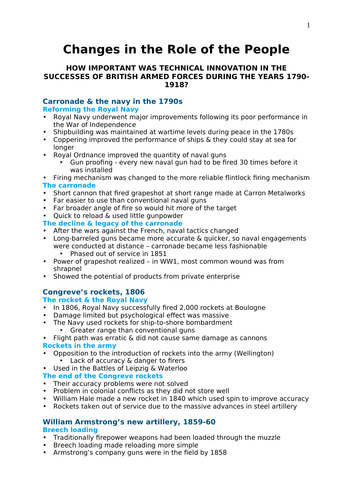 The British Experience of Warfare, c1790-1918 | Teaching Resources