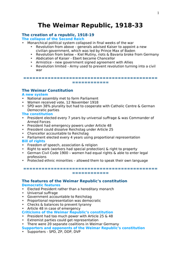 Germany & West Germany, 1918-89 | Teaching Resources