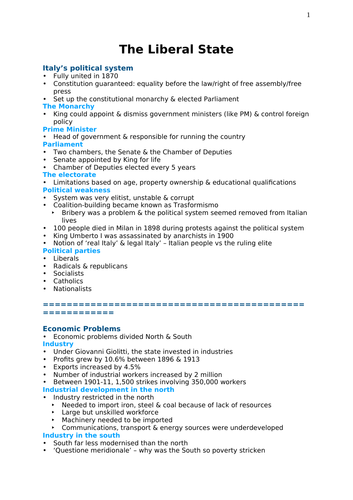 The Rise & Fall of Fascism in Italy, c1911-46 | Teaching Resources