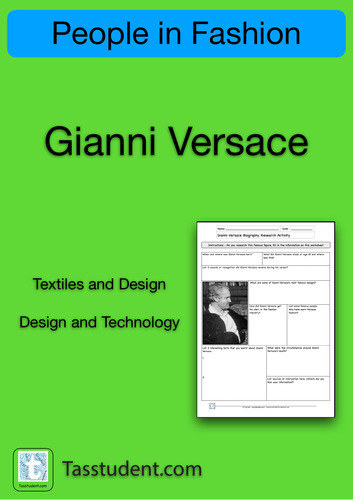 People in Fashion Design - Gianni Versace | Teaching Resources