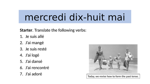 Perfect tense (passé composé) full intro and practice | Teaching Resources