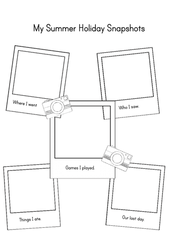 Back to School: My Holiday Snapshots Writing Frames | Teaching Resources