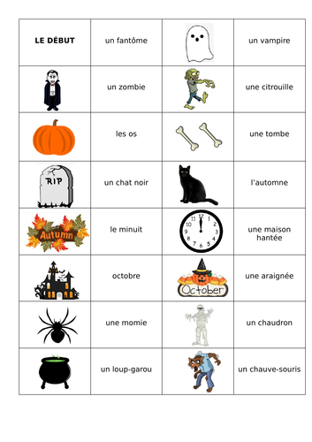 Halloween dominoes in French | Teaching Resources