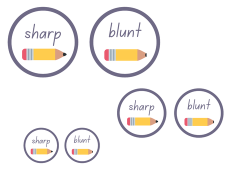 Pencil pot labels - sharp and blunt | Teaching Resources