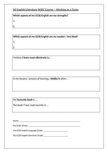 Introduction to A-level English Literature - Lesson 1 | Teaching Resources