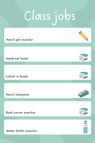 Class jobs poster | Teaching Resources