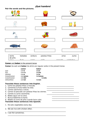 Qué hambre booklet | Teaching Resources