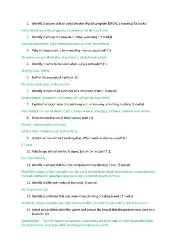 Business Admin Exam Booklet + Worksheets BTEC L2 Technical | Teaching ...