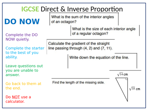 Direct and Inverse Proportion | Teaching Resources