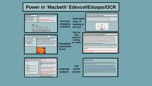 Power in 'Macbeth': revision lesson and sample essay Eduqas/Edexcel/OCR ...