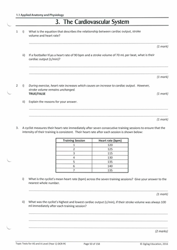 Unit 1 - Anatomy - Cardiovascular system | Teaching Resources