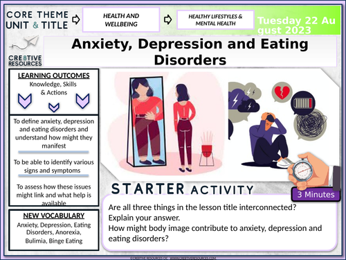 Anxiety, Depression and Eating Disorders | Teaching Resources