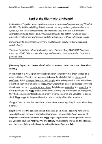Lord of the Flies - WHOOSH! English / Drama Activity | Teaching Resources