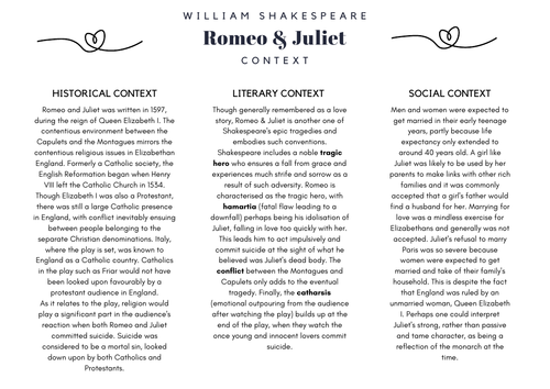 ROMEO & JULIET REVISION PACK- Essay Plans, A Quote Bank , Character ...