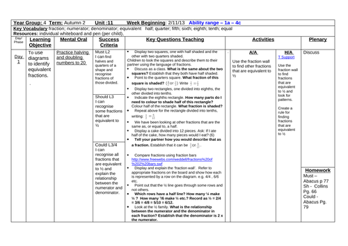 Back to School Year 4 Maths Planning Autumn Term | Teaching Resources